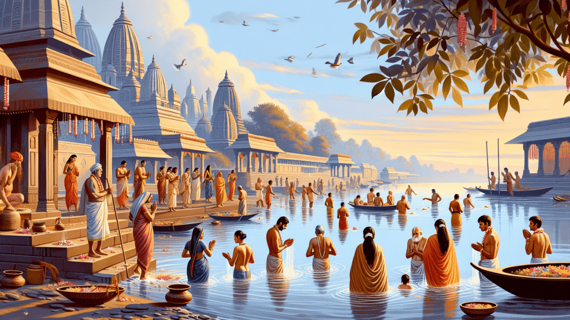 Ritualbäder im Fluss Ganges Indien-Blog